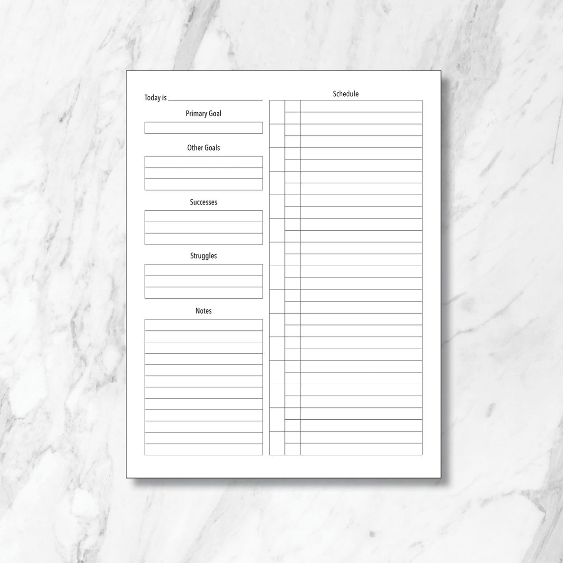 Printable Focus Sheet Print to Stay Organized and Focused | Etsy