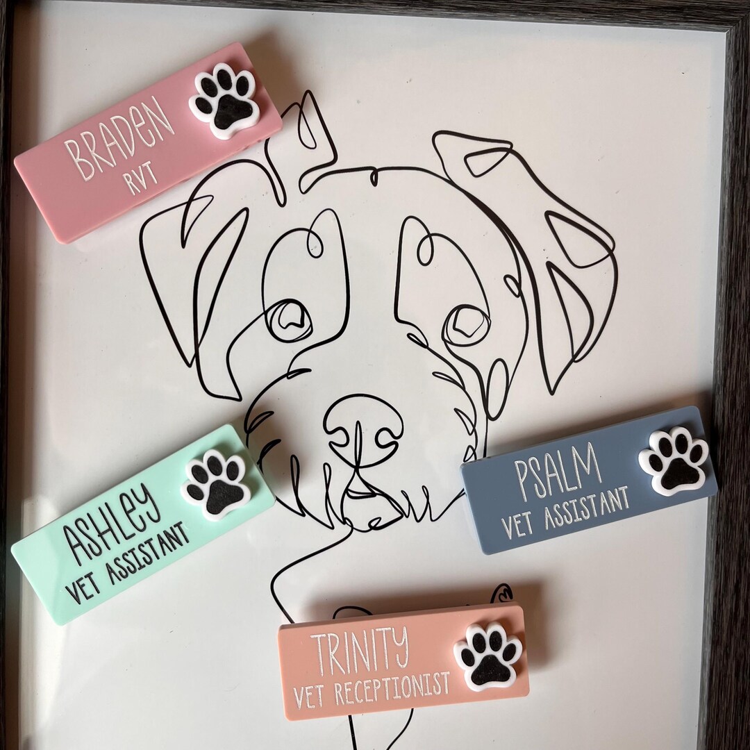 Magnetic Name Tag - Veterinary Technician, RVT, Vet Tech, Veterinarian ...