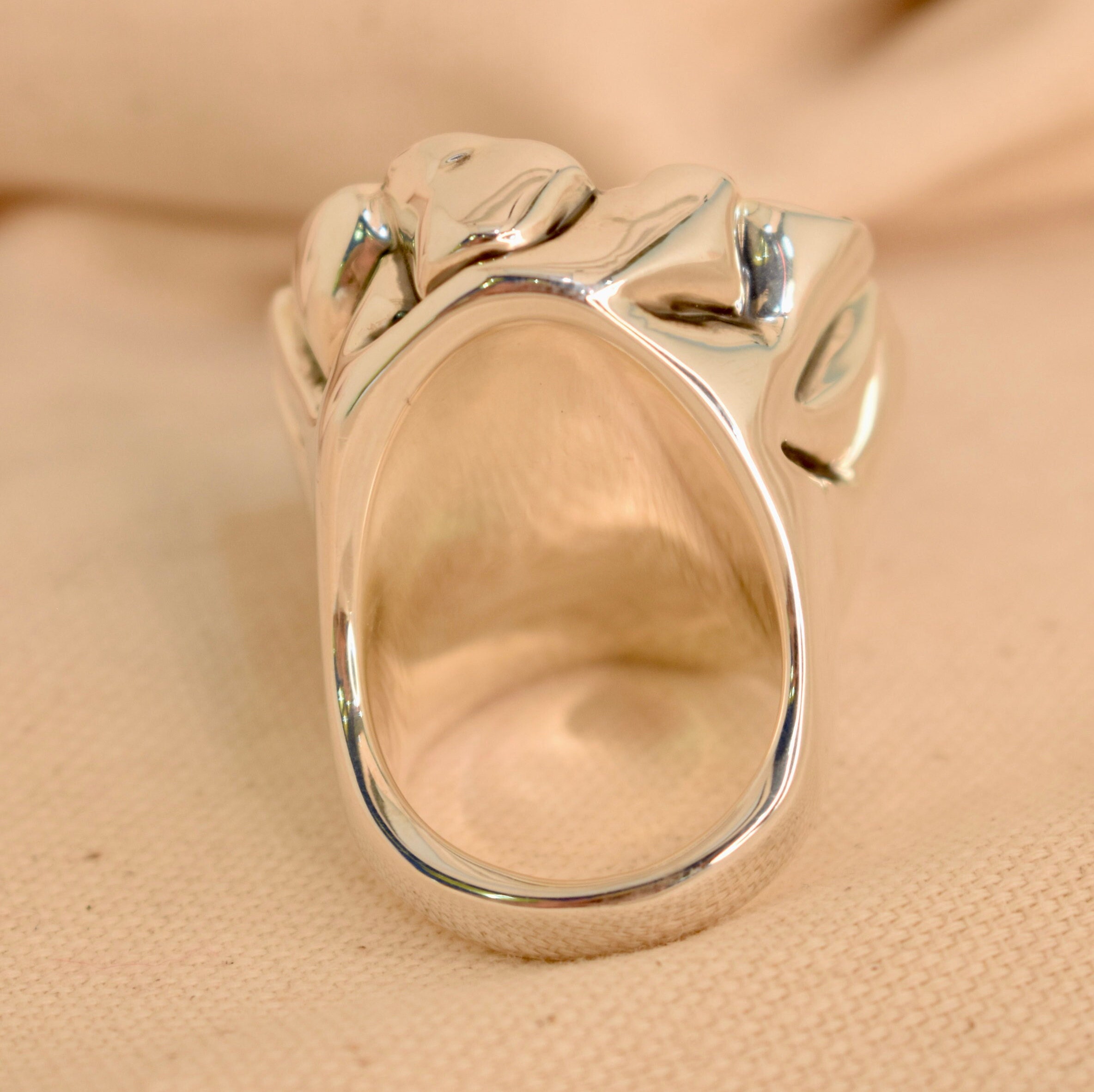Unique Wrinkled Design Electroform Sterling Silver Ring - Etsy
