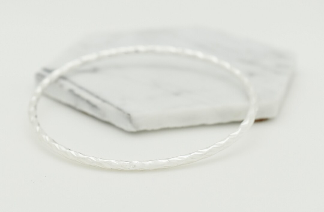 Twisted Radiance Diamond Cut Bangle Bracelet - Etsy