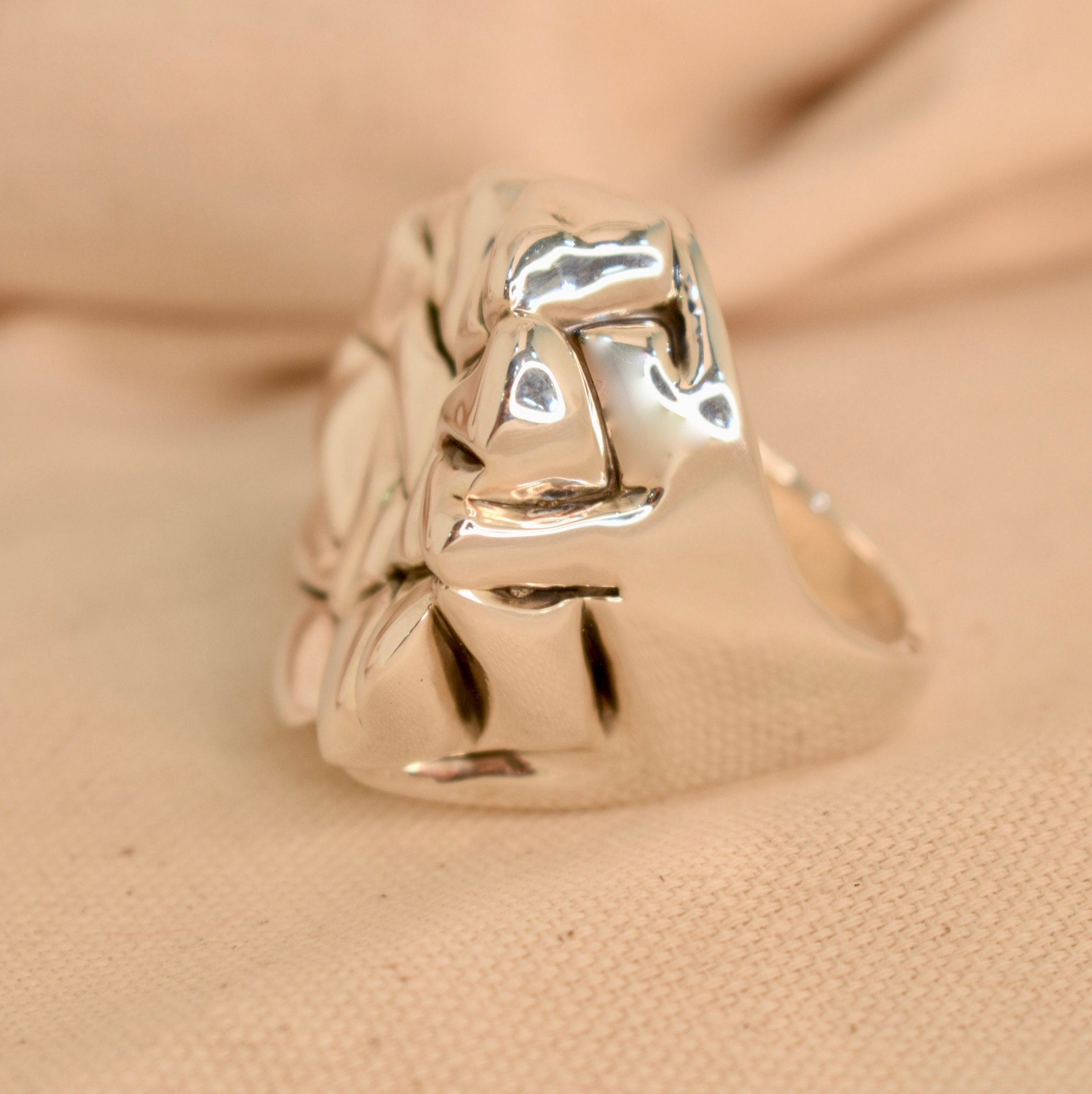 Unique Wrinkled Design Electroform Sterling Silver Ring - Etsy