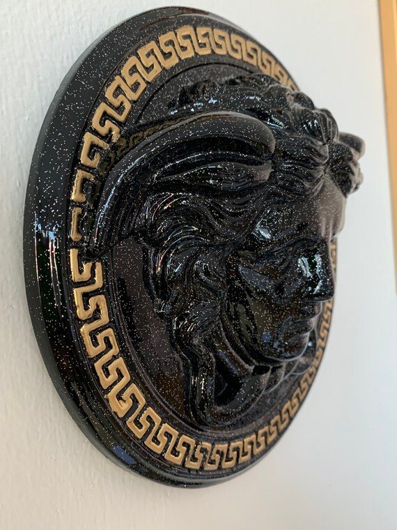 Image 3D Relief Medusa Meander Sign Hand Painted Antique Deco | Etsy