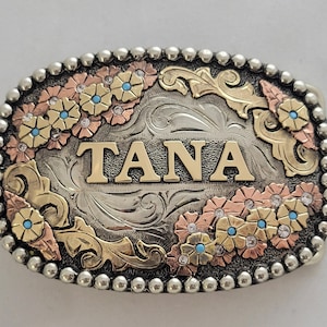 Trophy Western Belt Buckle - Custom Made - German Silver - Hand ...