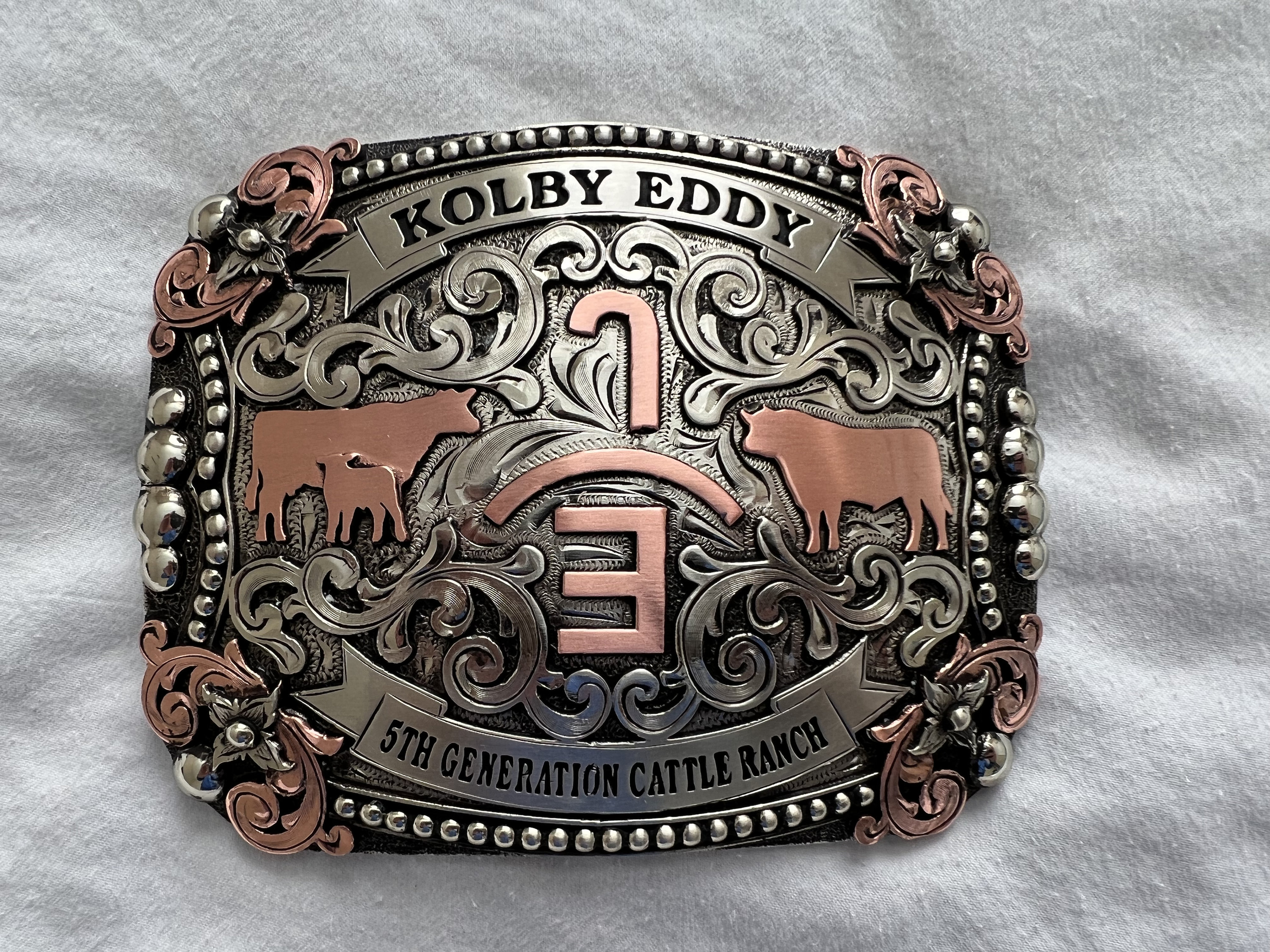 Trophy Western Belt Buckle Custom Made German Silver | Etsy