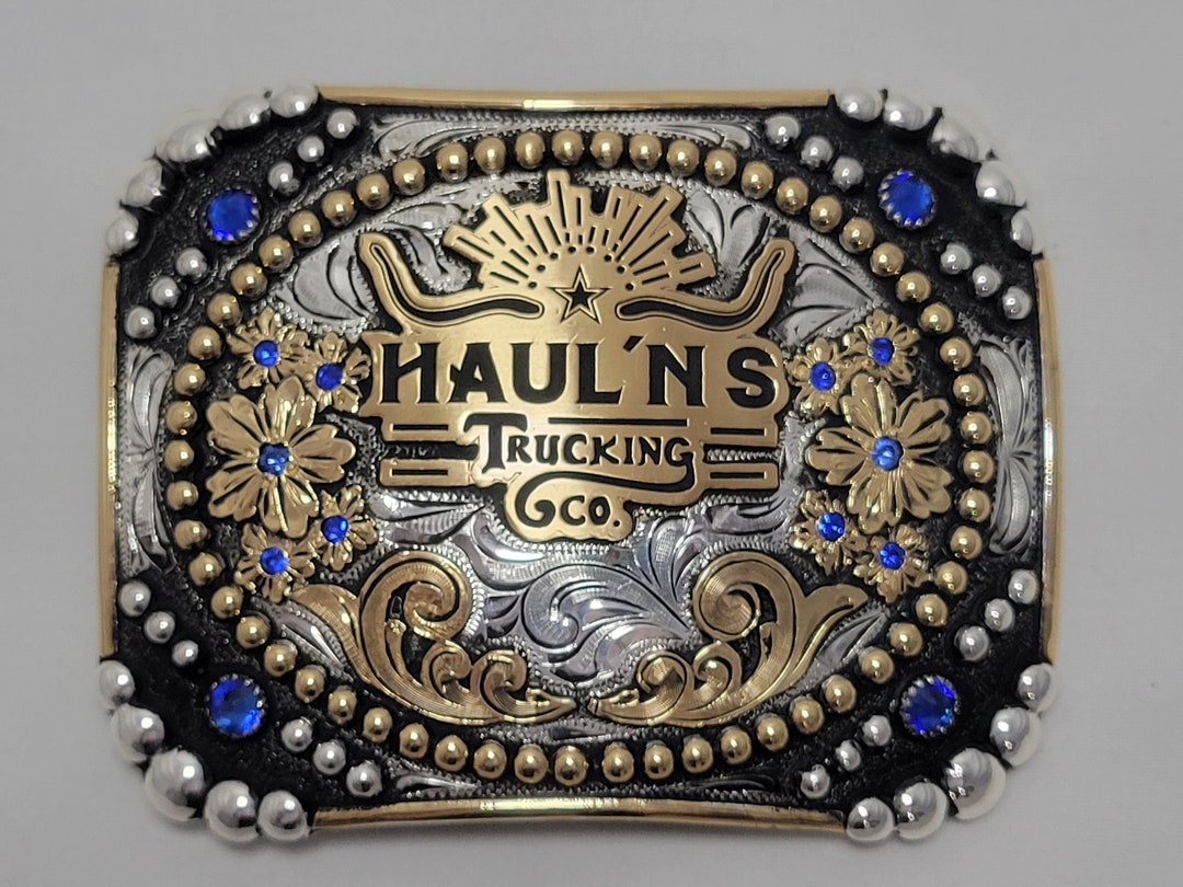 Trophy Western Belt Buckle - Custom Made - German Silver - Hand ...