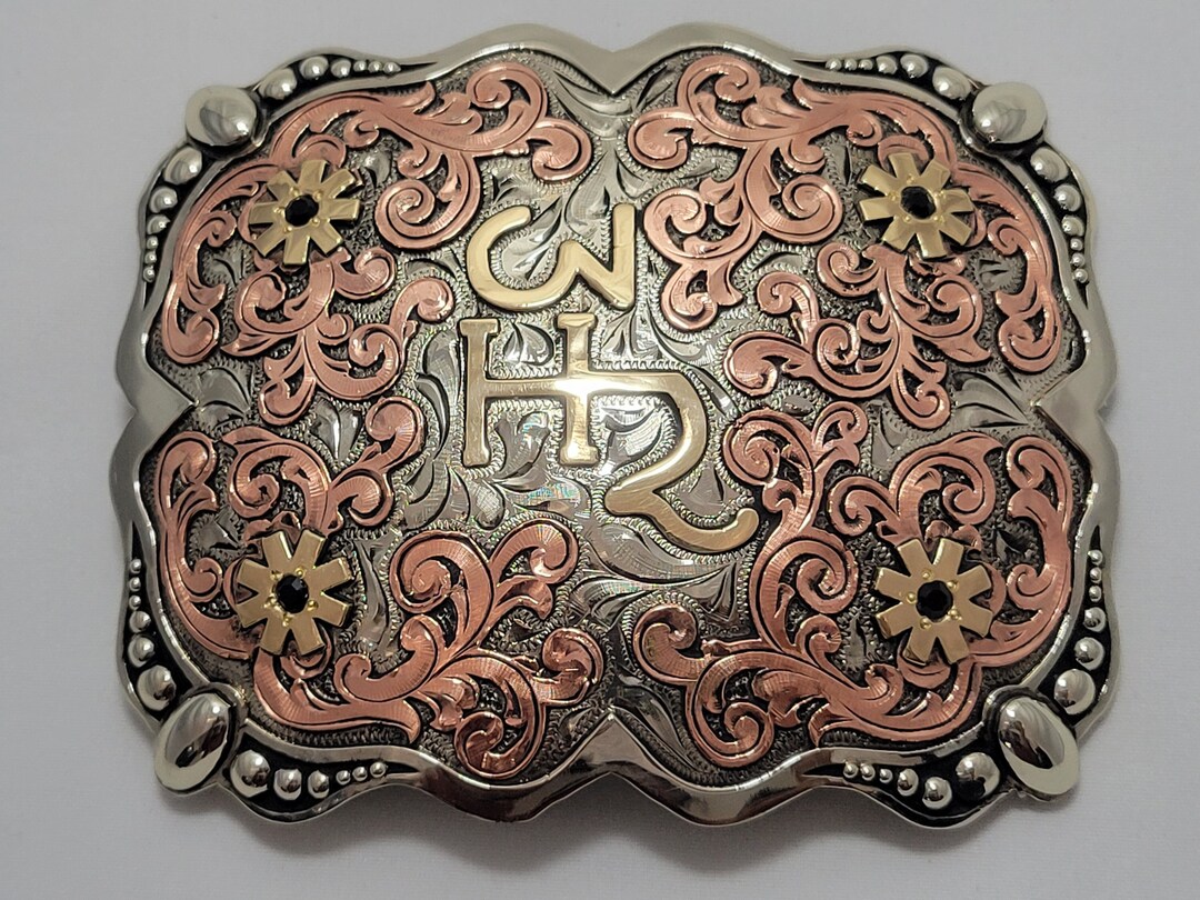 Trophy Western Belt Buckle - Custom Made - German Silver - Hand ...