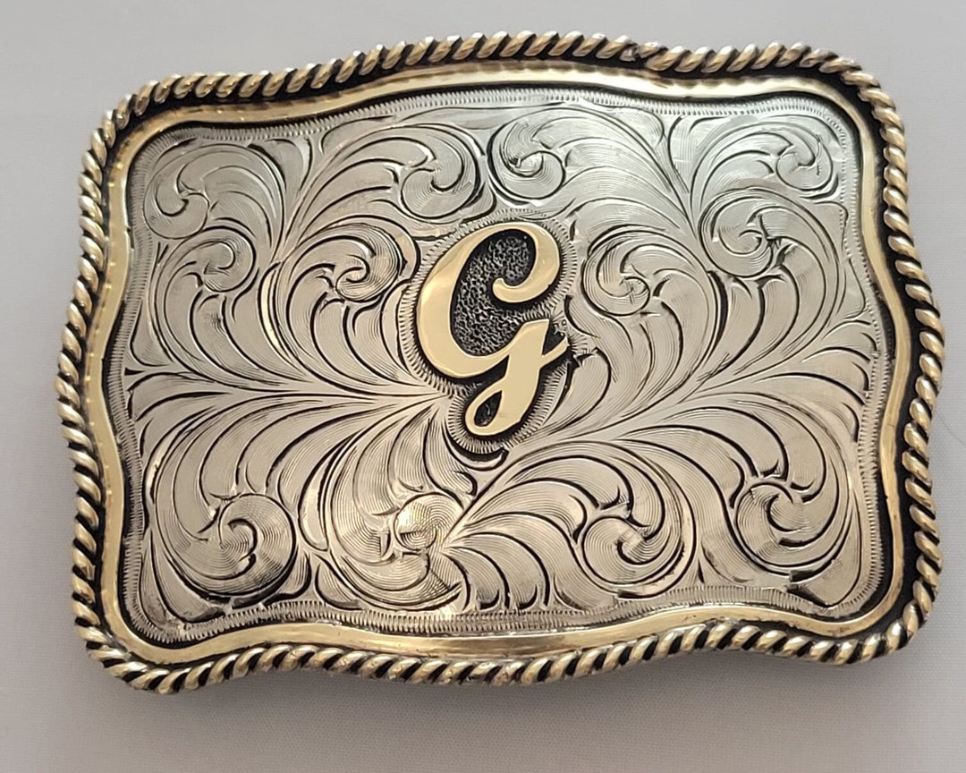 Trophy Western Belt Buckle - Custom Made - German Silver - Hand ...