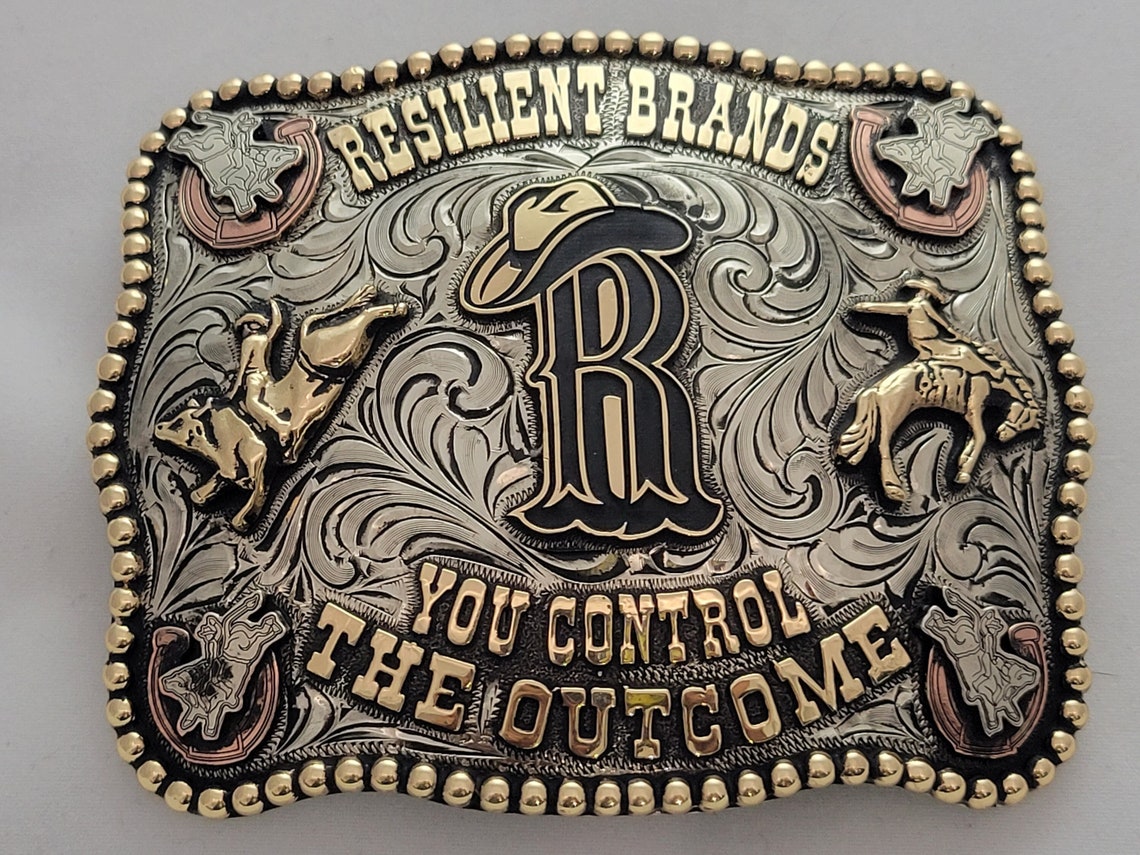 Trophy Western Belt Buckle - Custom Made - German Silver - Hand ...