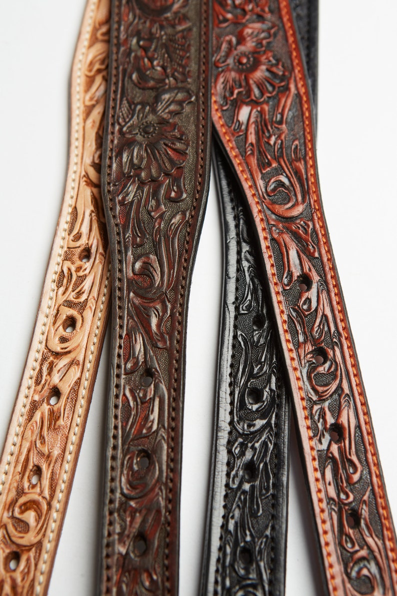 Hand Tooled Leather Western Belt: Oak Leaf Design - Etsy