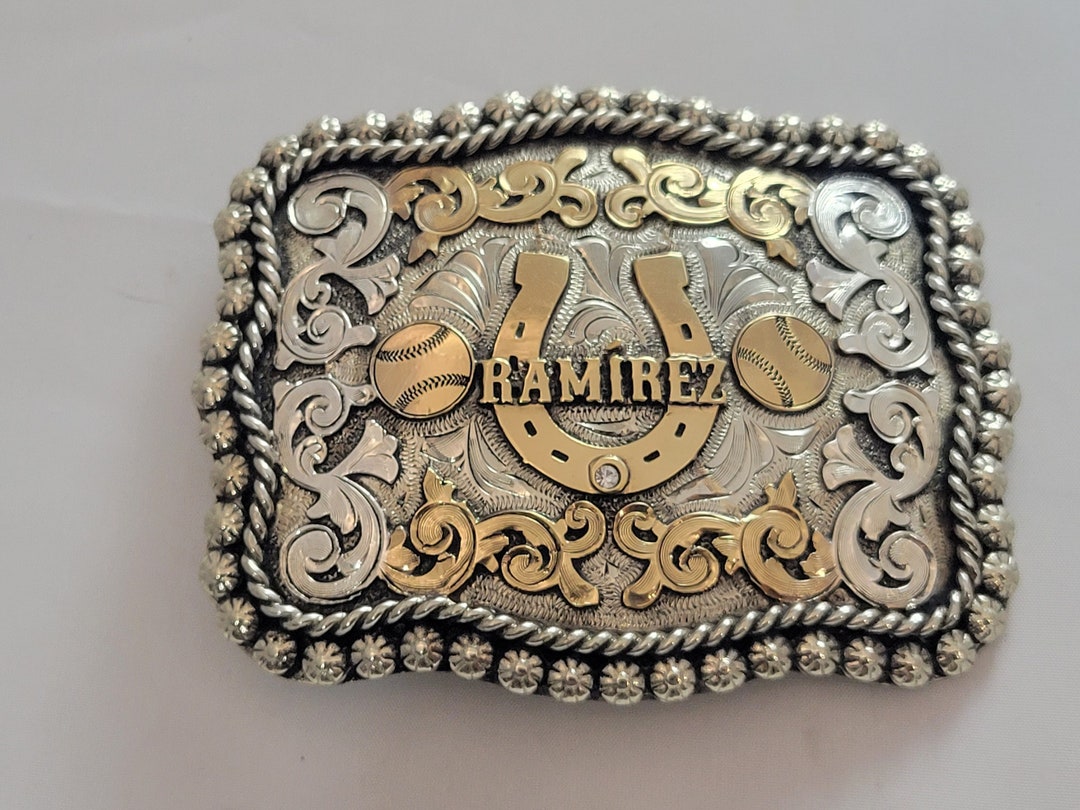 Trophy Western Belt Buckle - Custom Made - German Silver - Hand ...