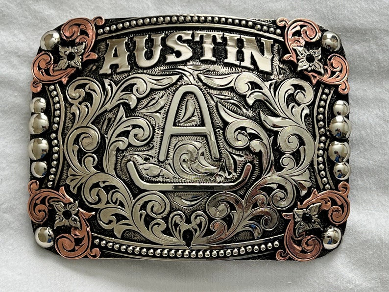 Trophy Western Belt Buckle Custom Made German Silver - Etsy