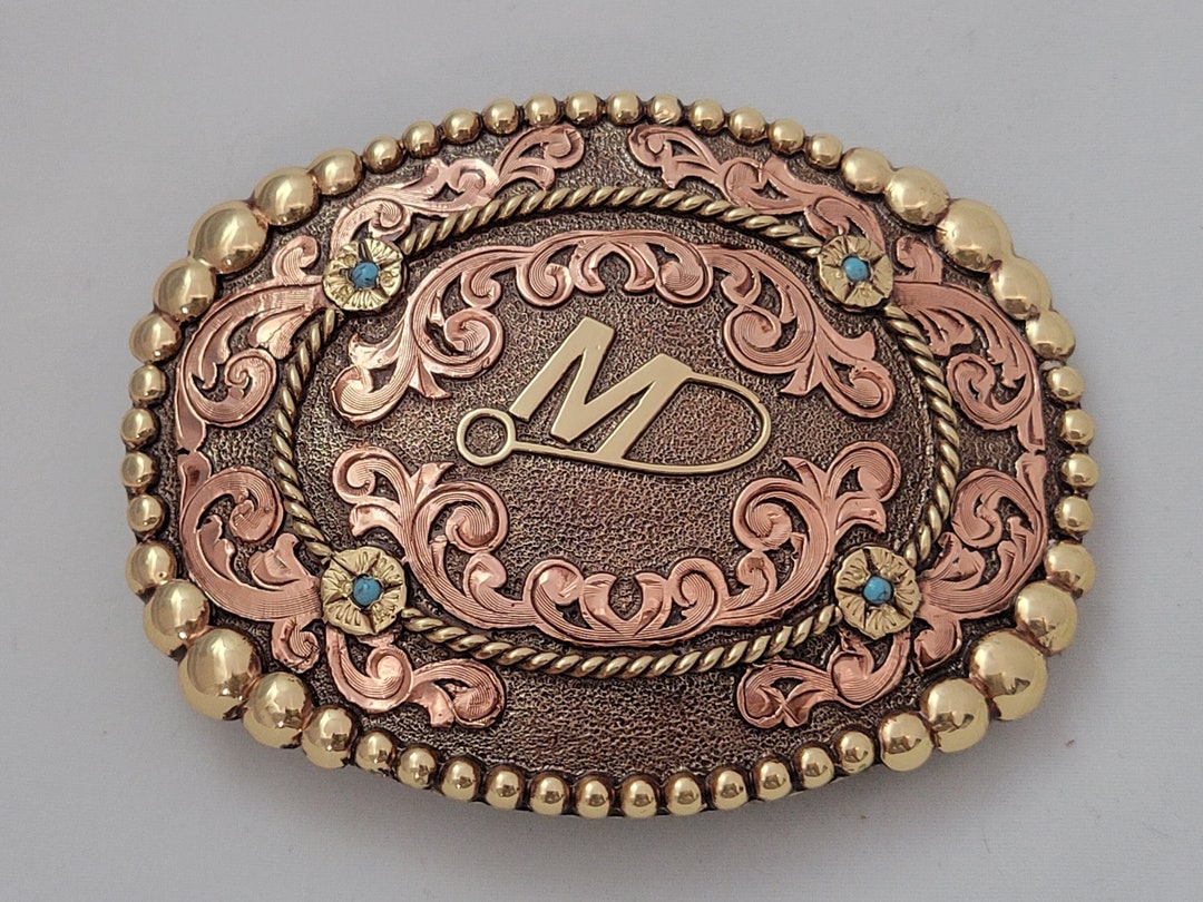 Trophy Cowboy Belt Buckle - Custom Made - German Silver - Hand Engraved ...