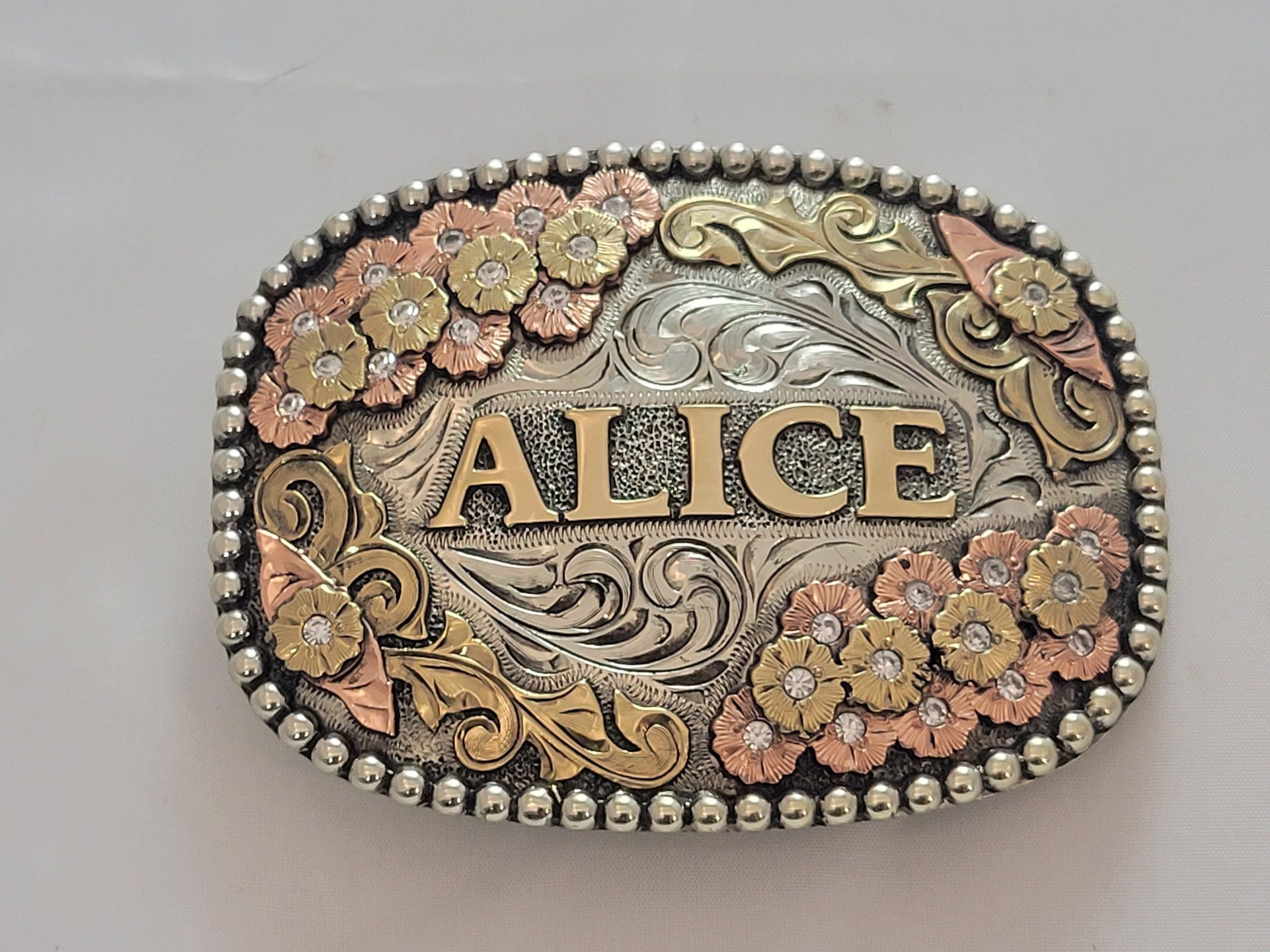 Trophy Western Belt Buckle - Custom Made - German Silver - Hand ...