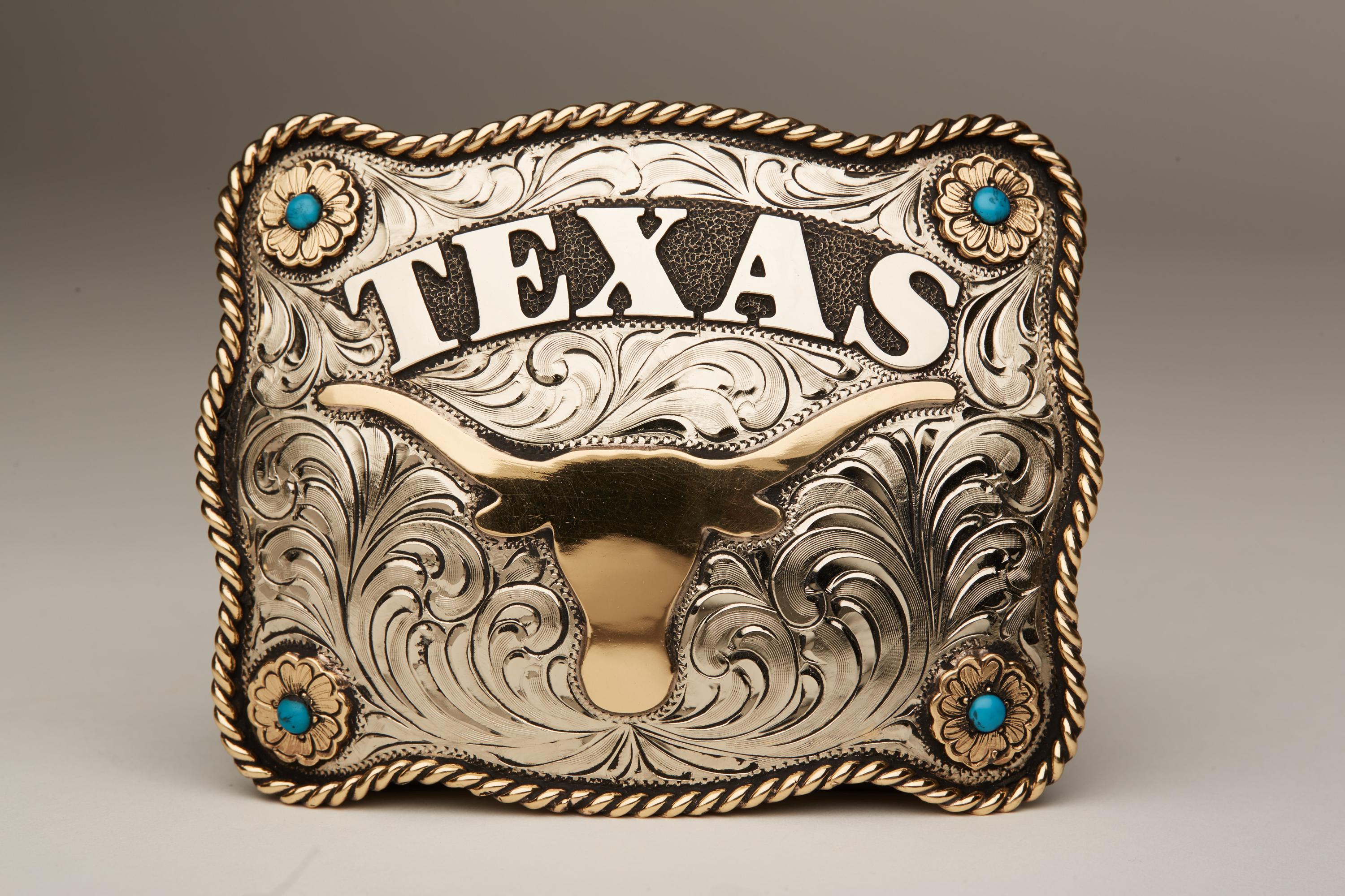 Trophy Western Belt Buckle - Custom Made - German Silver - Hand ...