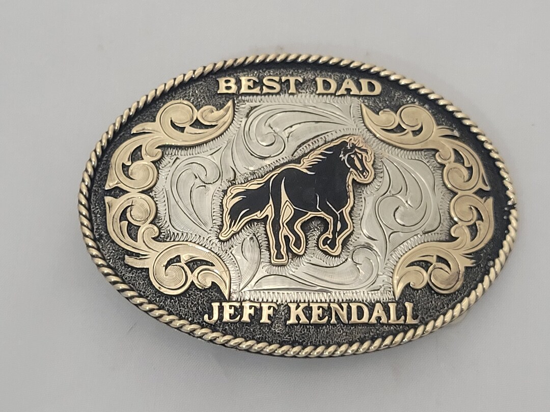 Trophy Western Belt Buckle - Custom Made - German Silver - Hand ...