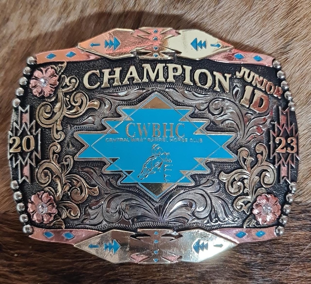 Trophy Western Belt Buckle - Custom Made - German Silver - Hand ...