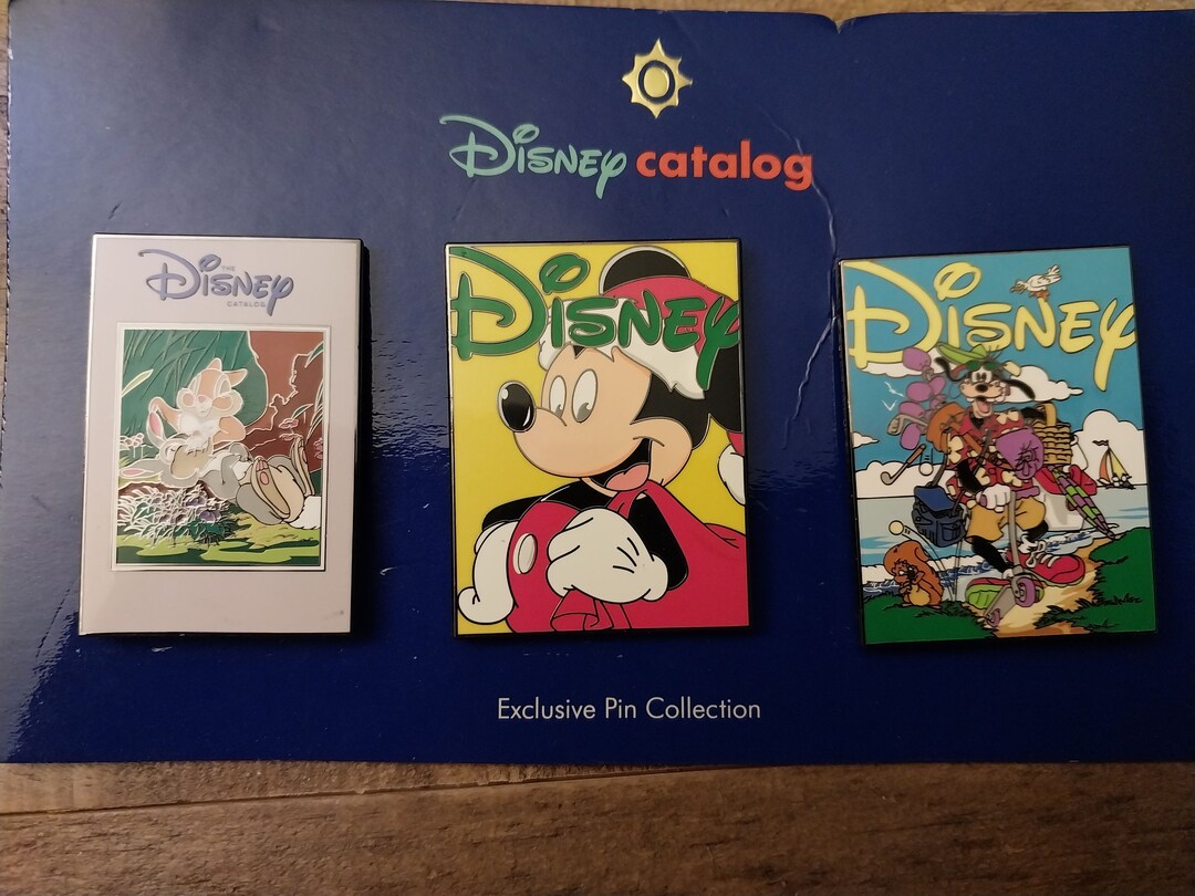 Disney Catalog 2003 Covers Pin Set. Mickey, Goofy, Thumper - Etsy