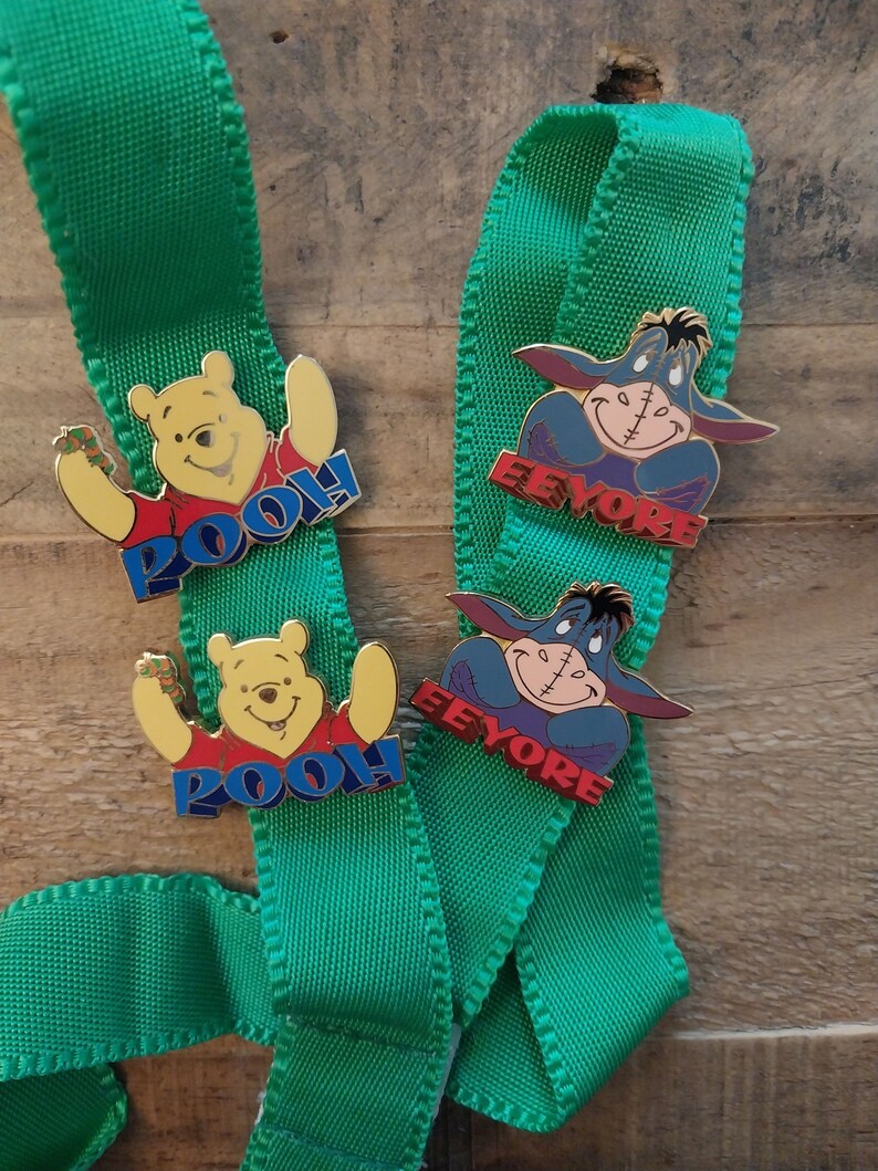 Disney Store Winnie the Pooh and Eeyore Pins and Lanyard - Etsy