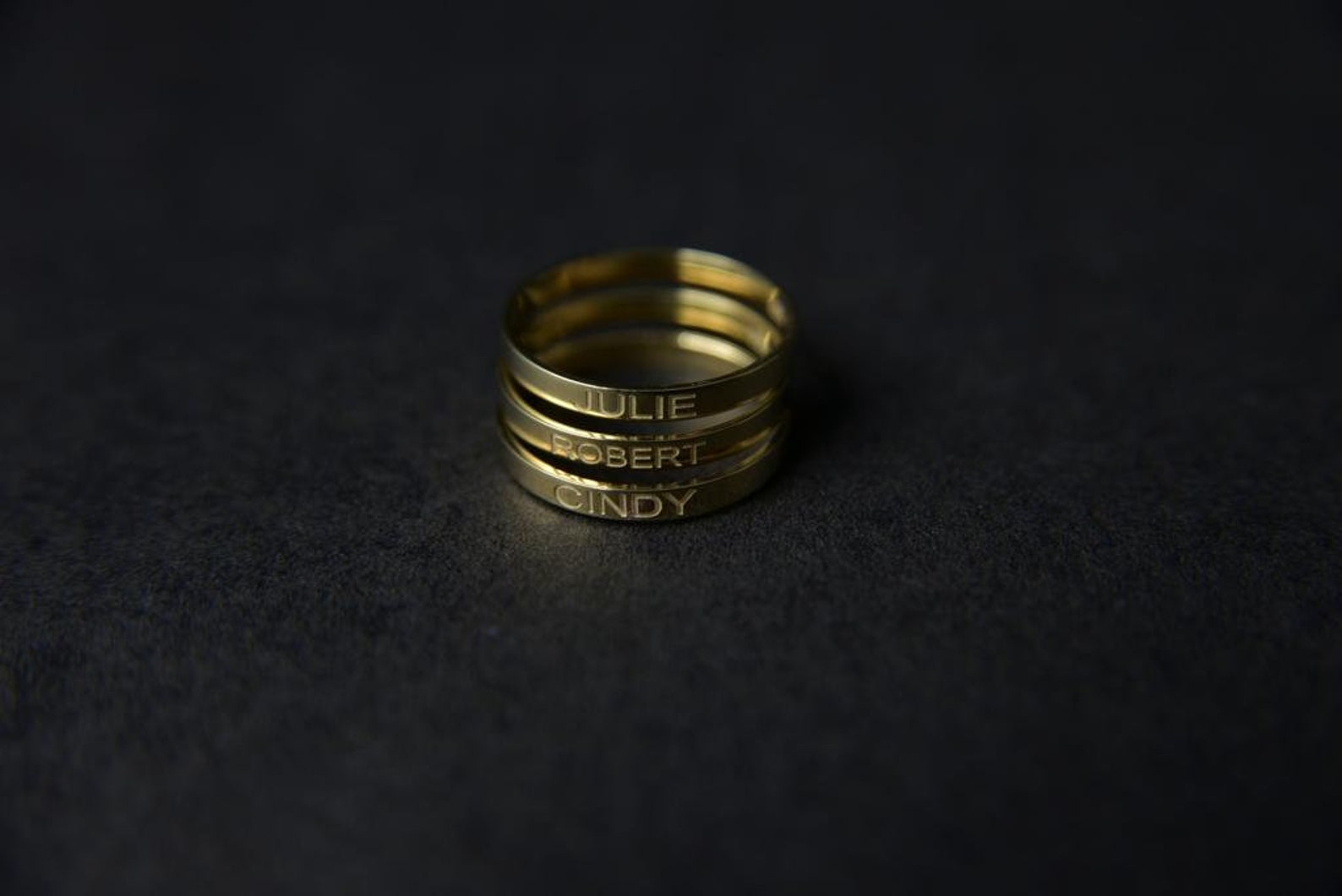 Personalized Stacking Ring Custom Engraved Name Stackable | Etsy