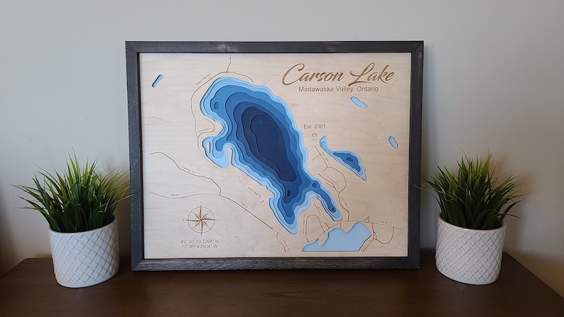 Carson Lake - 3D Multi Layer Lake Map - Etsy