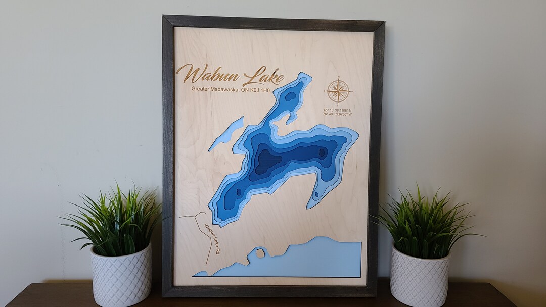 Wabun Lake - 3D Multi Layer Lake Map - Etsy