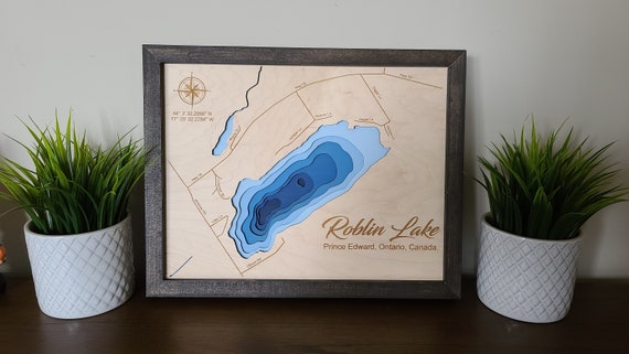 Roblin Lake 3D Multi Layer Lake Map | Etsy
