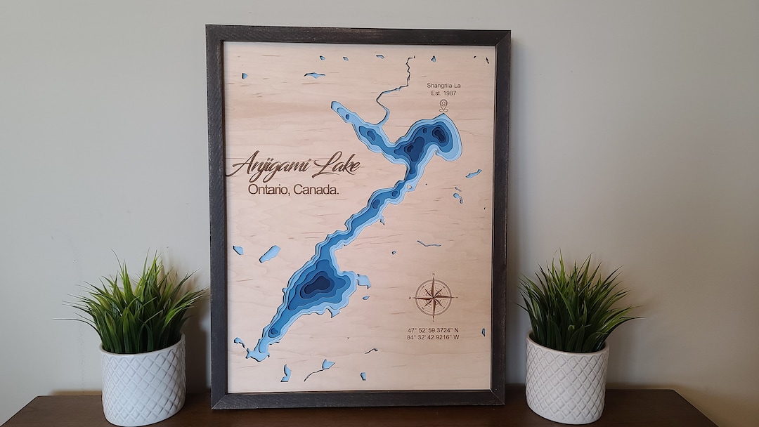 Anjigami Lake - 3D Multi Layer Lake Map - Etsy