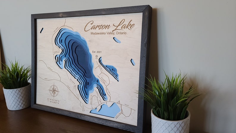 Carson Lake - 3D Multi Layer Lake Map - Etsy