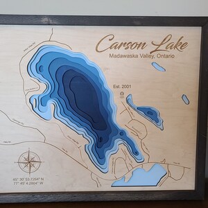 Carson Lake - 3D Multi Layer Lake Map - Etsy
