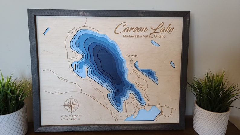 Carson Lake - 3D Multi Layer Lake Map - Etsy