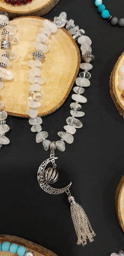 Islamic Crystal Clear Quartz Prayer Beads Tassel Moon Tespih - Etsy