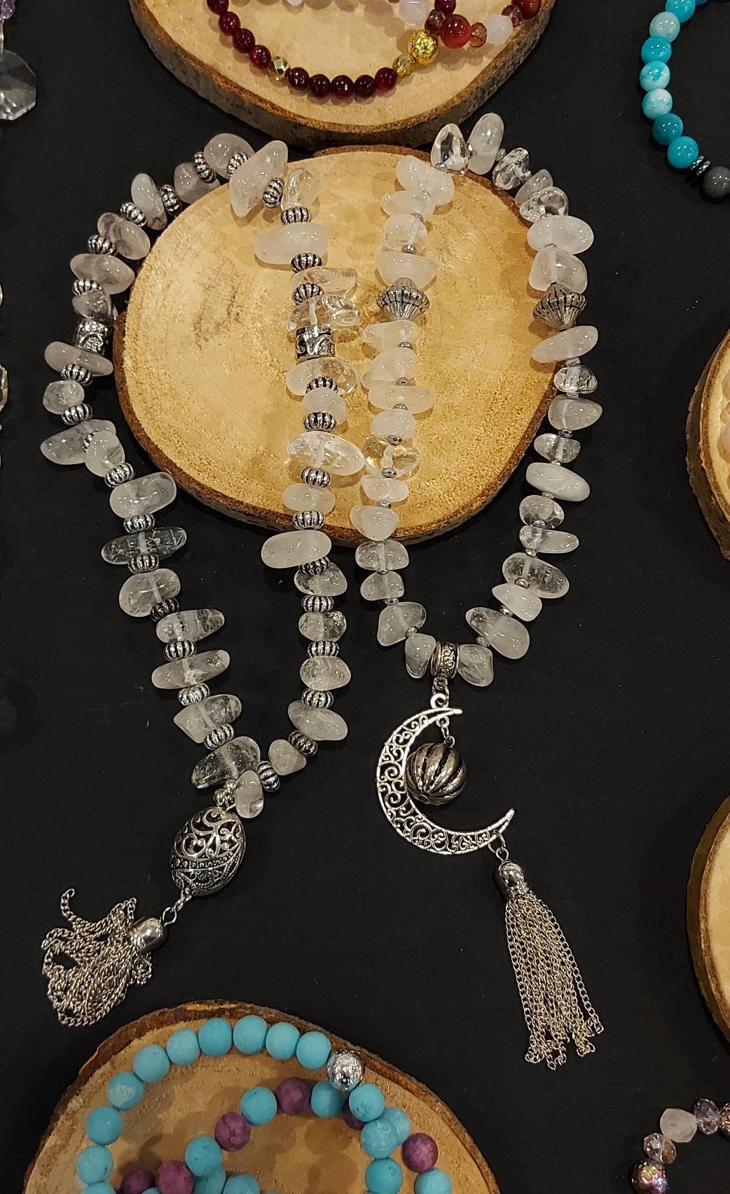Islamic Crystal Clear Quartz Prayer Beads Tassel Moon Tespih - Etsy
