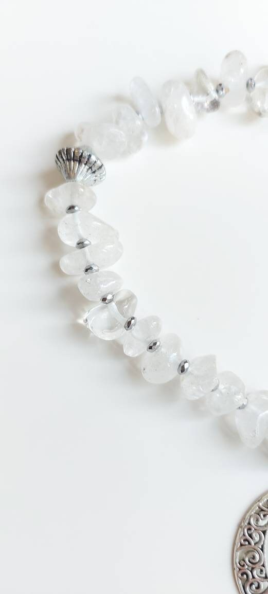 Islamic Crystal Clear Quartz Prayer Beads Tassel Moon Tespih Subhah ...