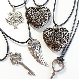 Heart Pendant Cord Necklace, Tree of Life Necklace, Gift for Her, Key ...