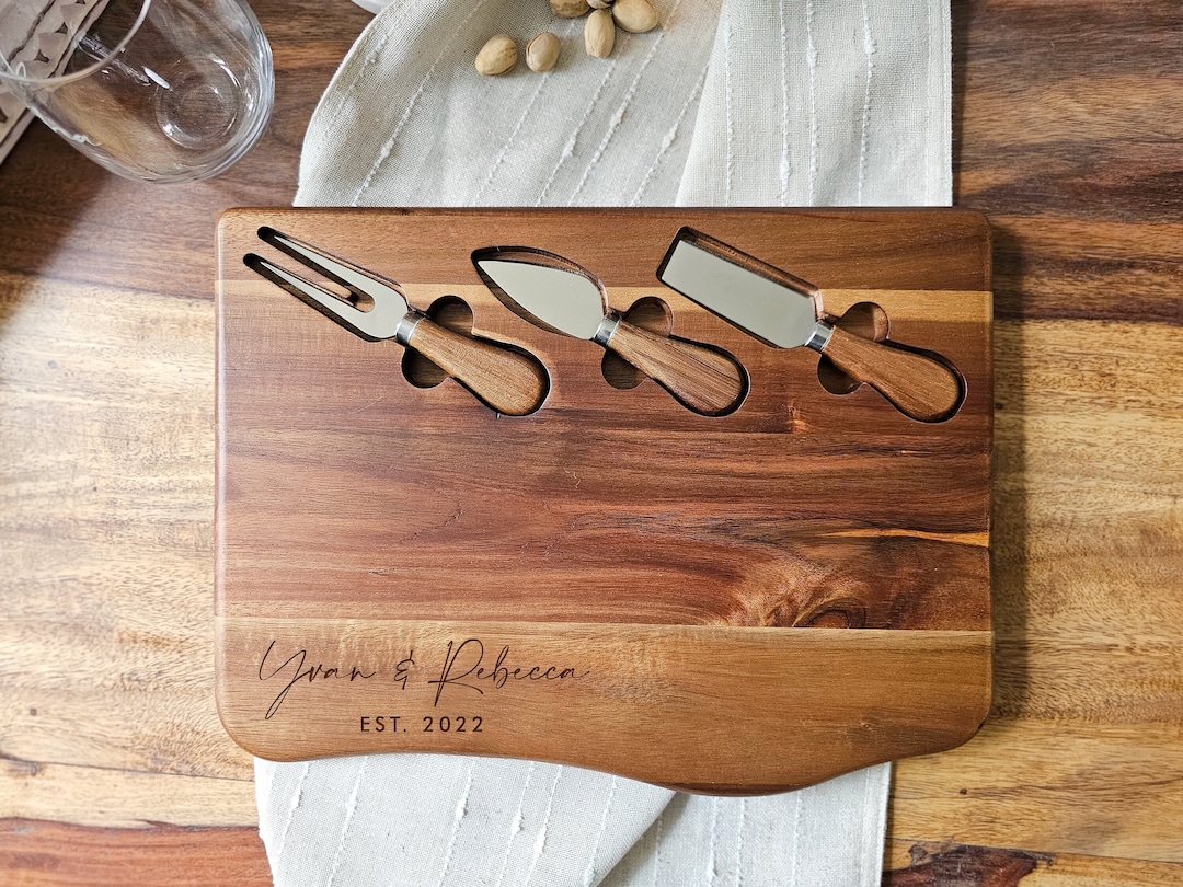 Acacia Board, Personalized Cheese Board, Custom Cheese Board, Engraved ...