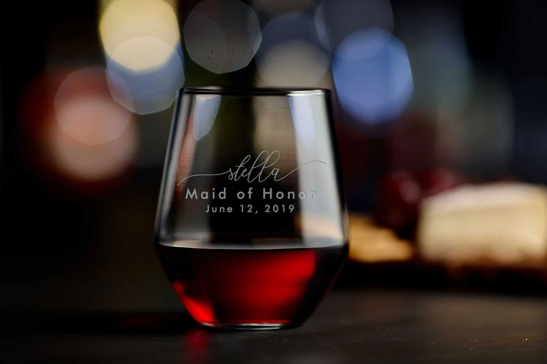 Personalized Wine Glass, Wine Glasses, Stemless Wine Glass, Engraved ...