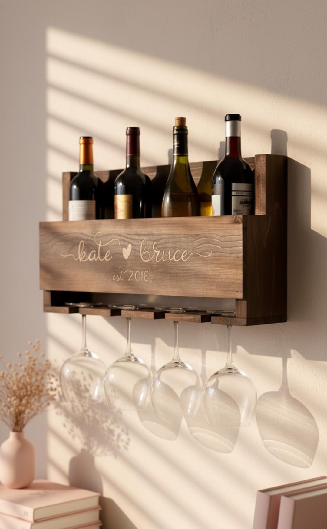 Personalized Wine Rack, Customized Bottle Wine Rack, Rustic Wine Rack ...
