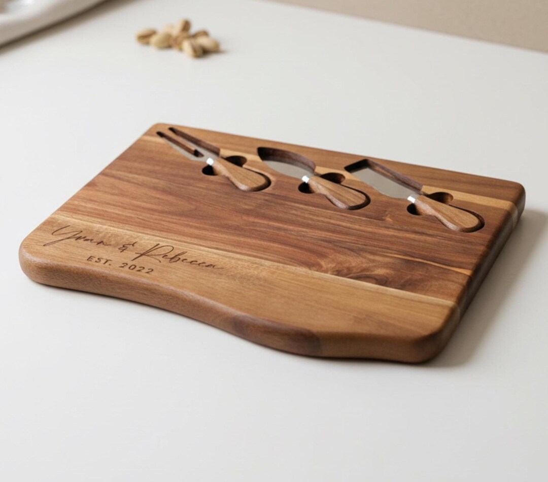 Acacia Board, Personalized Cheese Board, Custom Cheese Board, Engraved ...