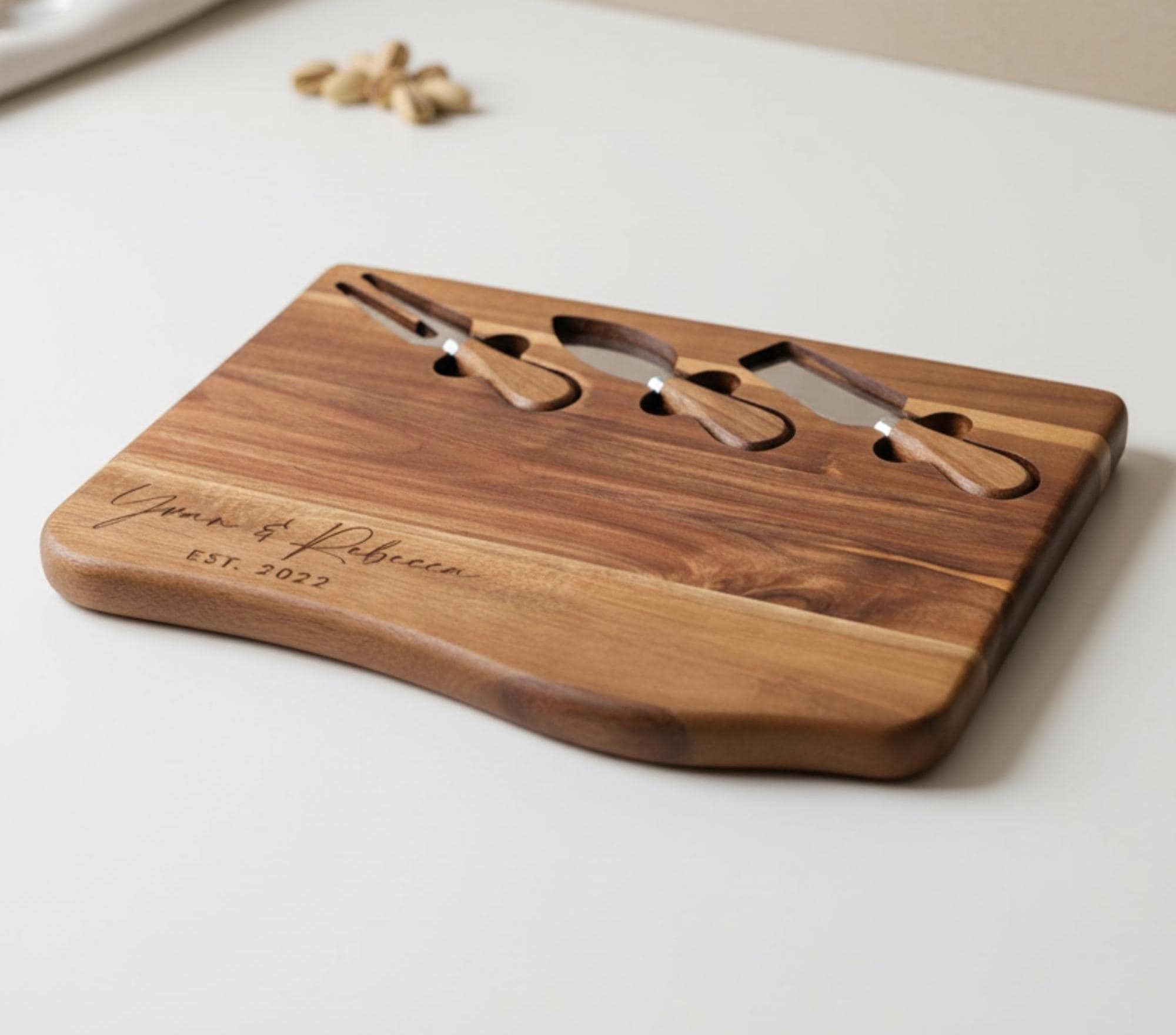 Acacia Board, Personalized Cheese Board, Custom Cheese Board, Engraved ...