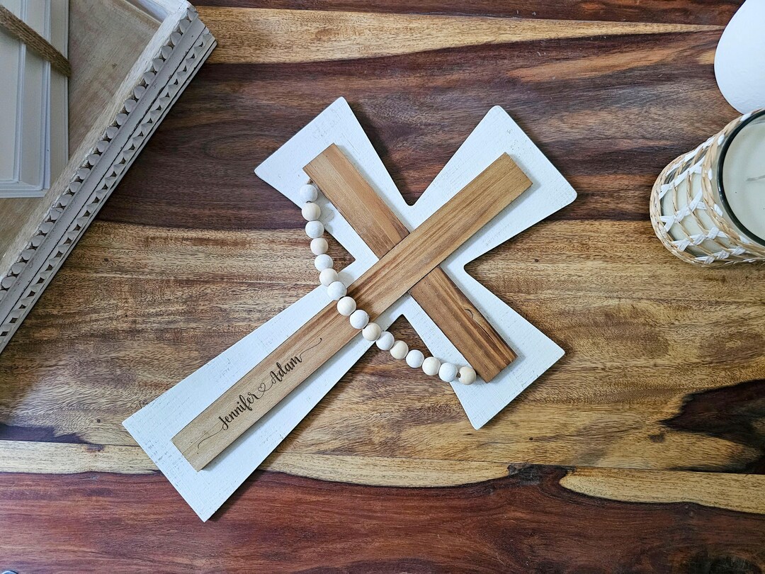 Personalized Wooden Cross, Engraved Wall Cross, Religious Gift, Custom ...