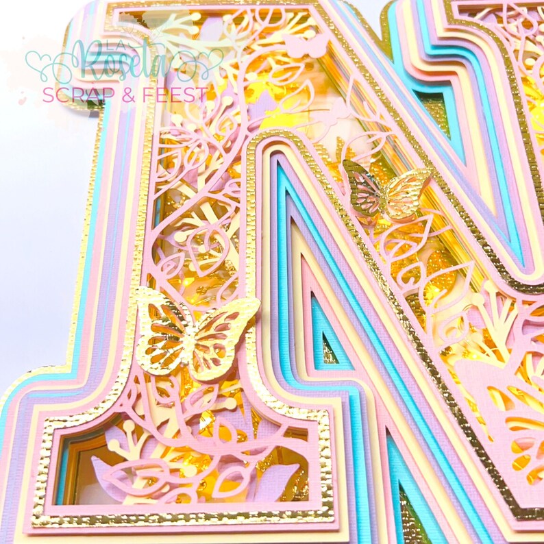 LETTER N SHADOW Tiered: Svg Digital File for Cricut, Studio, Scanncut ...