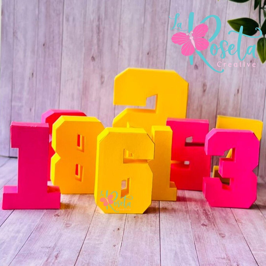 3D Numbers, Straight 3D Numbers SVG Files, Studio, Brother Scanncut ...