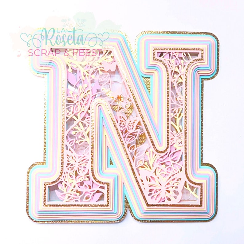 LETTER N SHADOW Tiered: Svg Digital File for Cricut, Studio, Scanncut ...