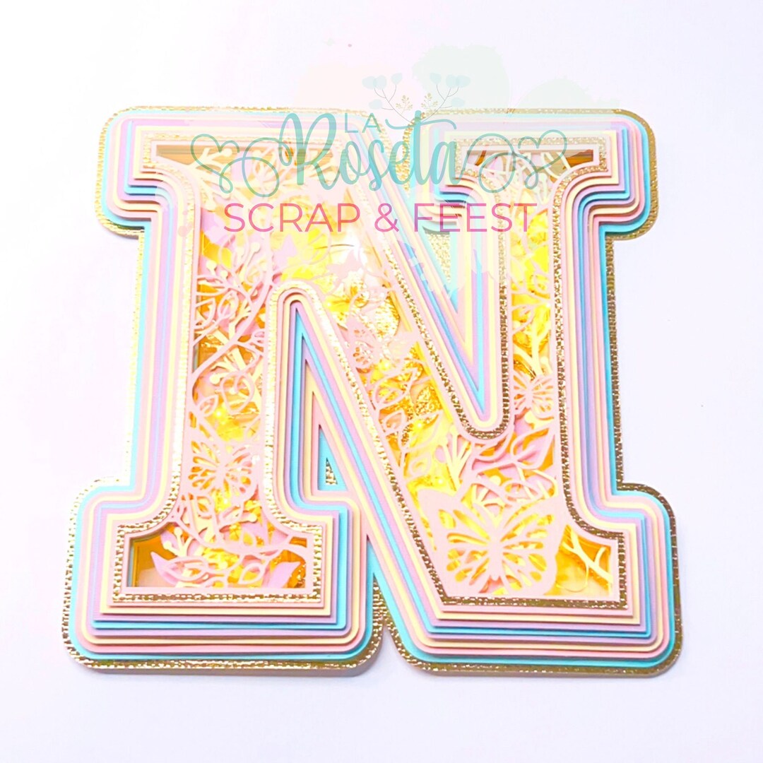 LETTER N SHADOW Tiered: Svg Digital File for Cricut, Studio, Scanncut ...