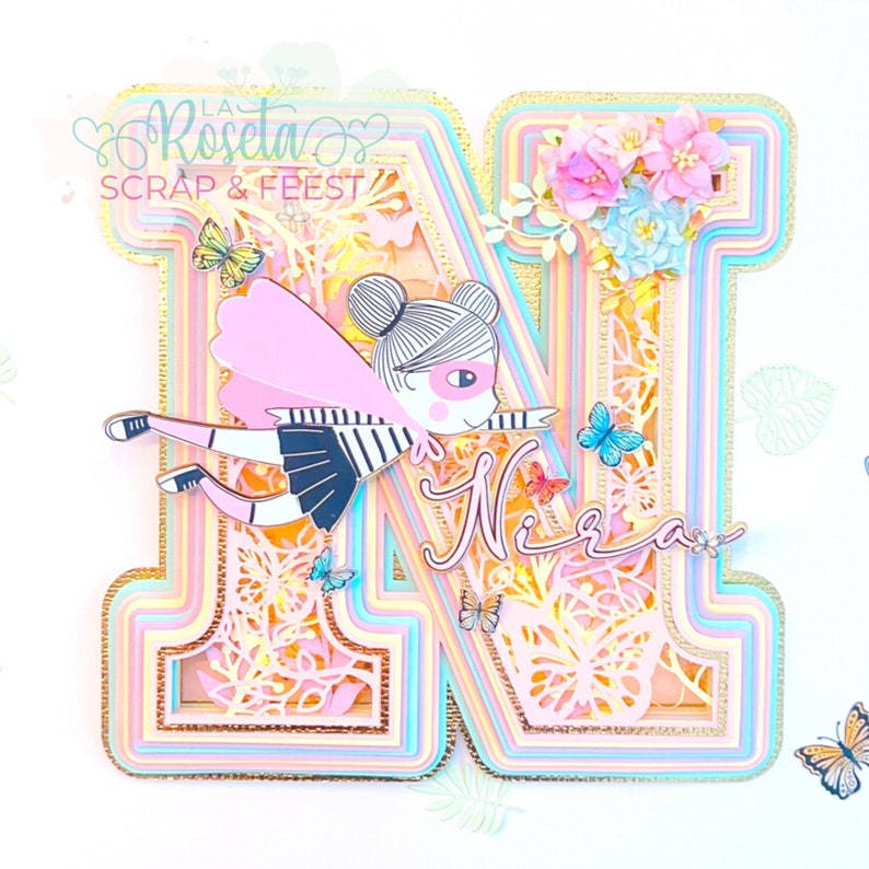 LETTER N SHADOW Tiered: Svg Digital File for Cricut, Studio, Scanncut ...