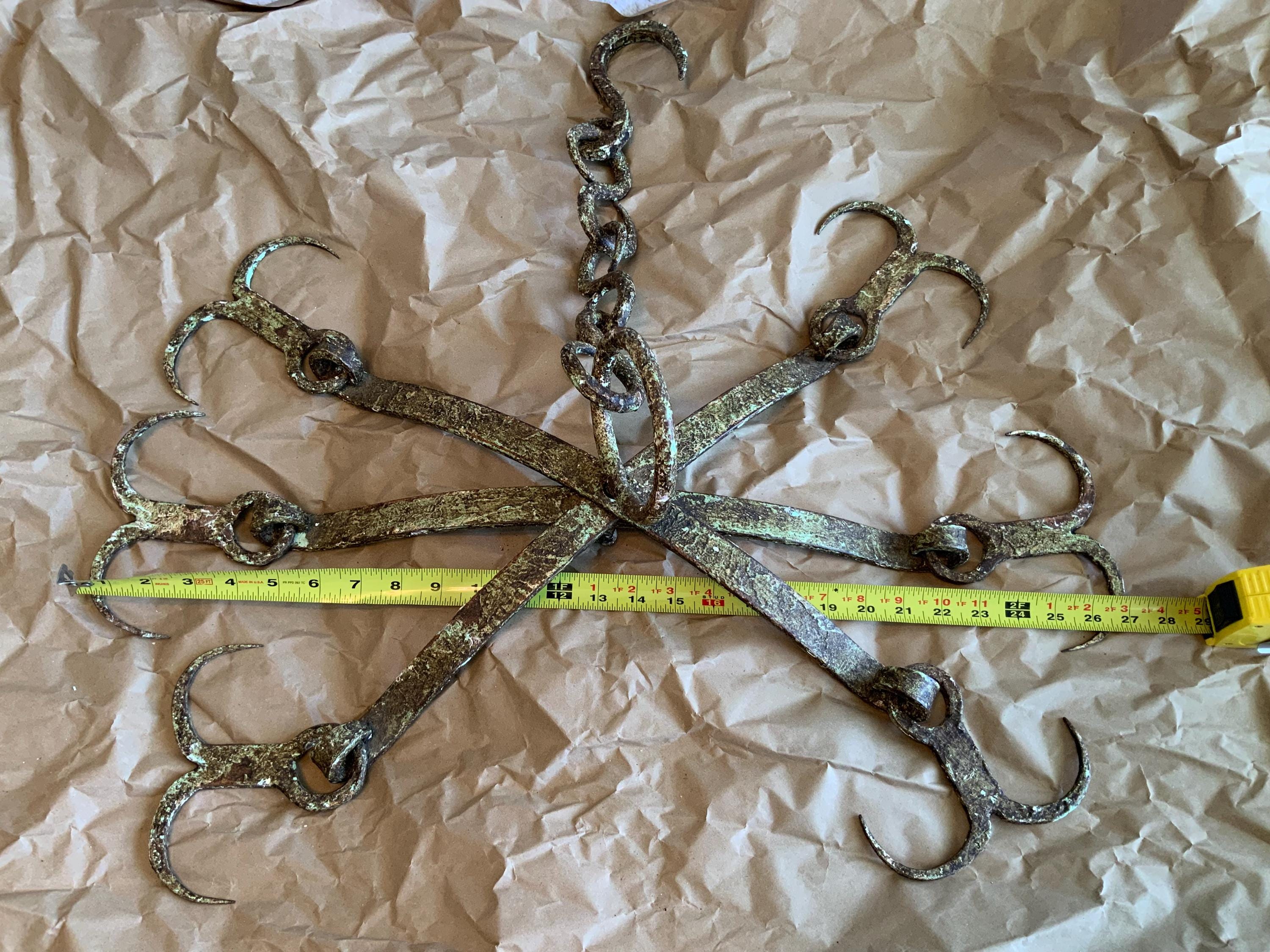 ANTIQUE 18th/19th Century * RARE * French Country Wrought Iron Butcher ...