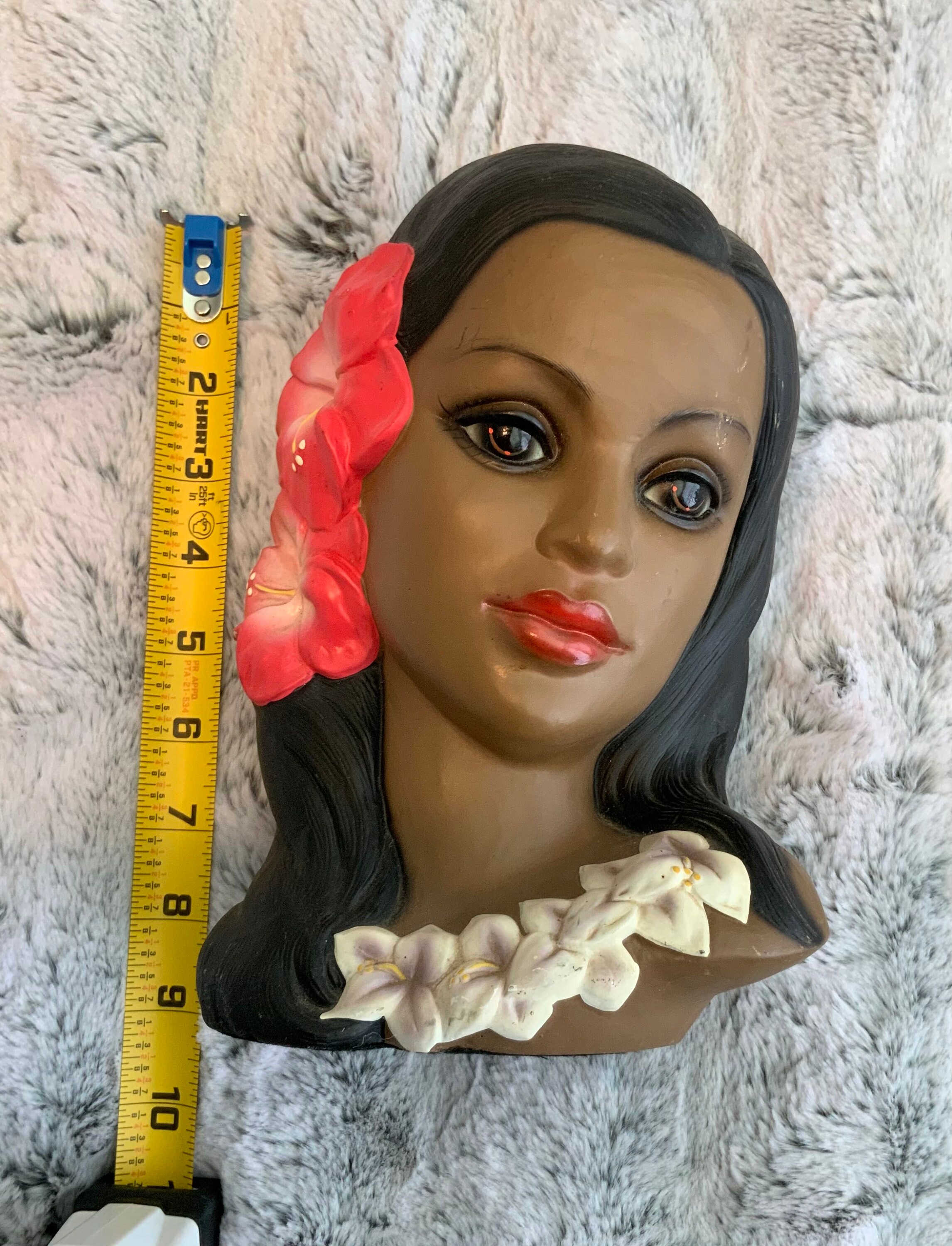 Vintage 1950s LEGO Japan Beautiful Polynesian Female Head, Hibiscuses ...