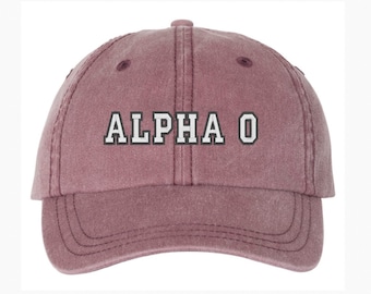 Alpha Omicron Pi Handwriting Script Sorority Baseball Cap Custom Color ...