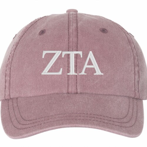 Zeta Tau Alpha Cursive Baseball Hat Embroidered Baseball Cap - Etsy