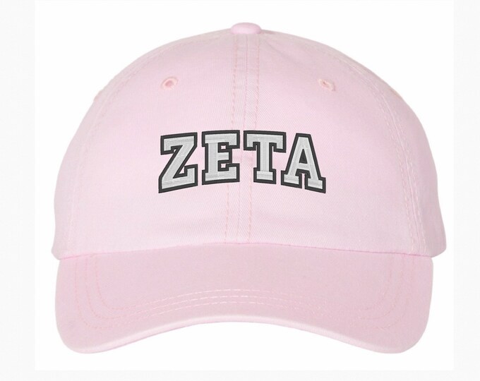 Zeta Tau Alpha Cursive Baseball Hat Embroidered Baseball Cap ...